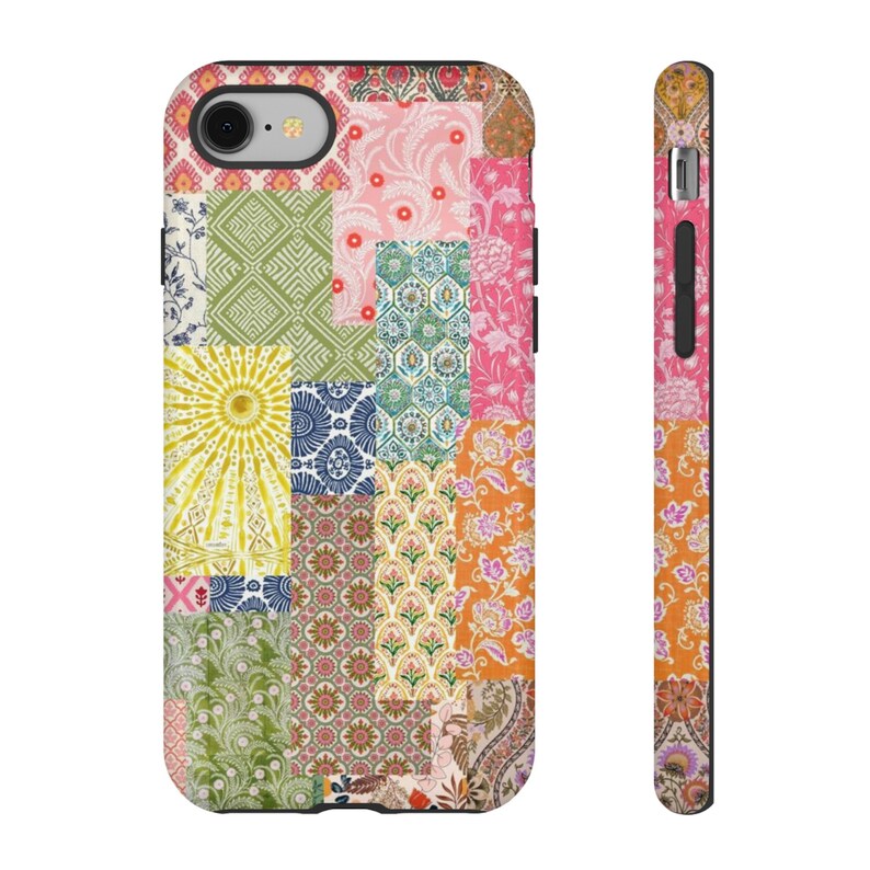 Floral Harmony Patchwork Limited-edition Phone Case, iPhone 15 14 13 12 ...