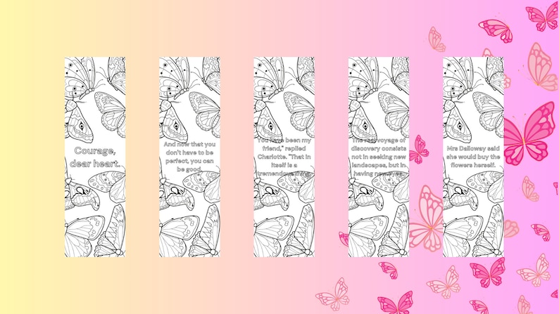 10 Printable Coloring Bookmarks INSTANT DOWNLOAD Color Your Own ...