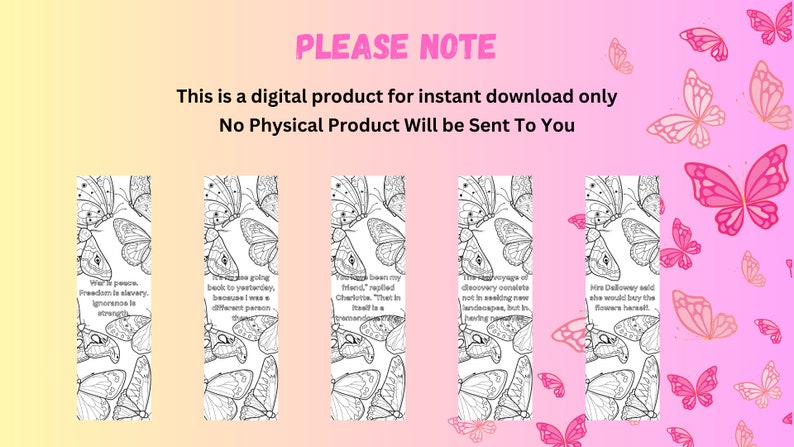 10 Printable Coloring Bookmarks INSTANT DOWNLOAD Color Your Own ...