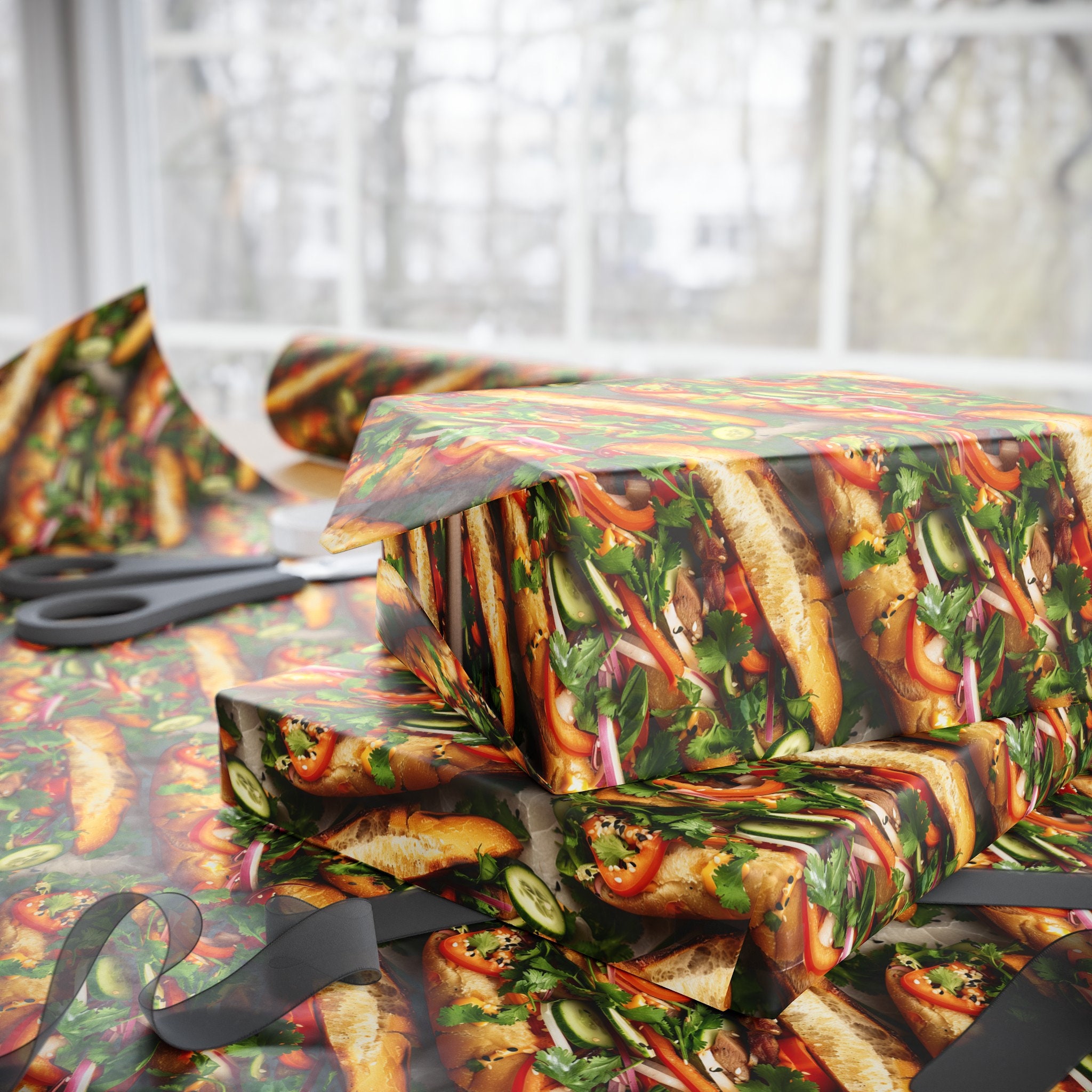 Banh Mi Sandwich Banh Mi Sandwich Gift Wrap Vietnamese Food Unique Gift ...