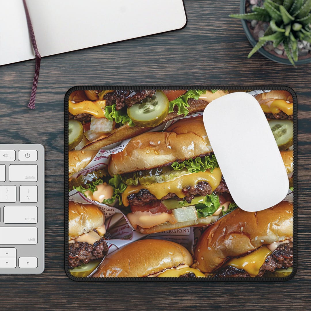Cheeseburgers Gaming Mouse Pad | 9" X 7" | Cheeseburger | Gift | Desk ...