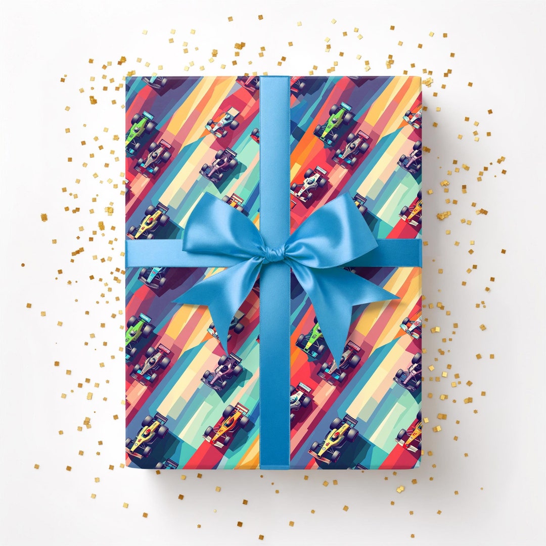 Racing Car Racing Car Gift Wrap Racing Car Wrapping Paper Car Gift Wrap ...