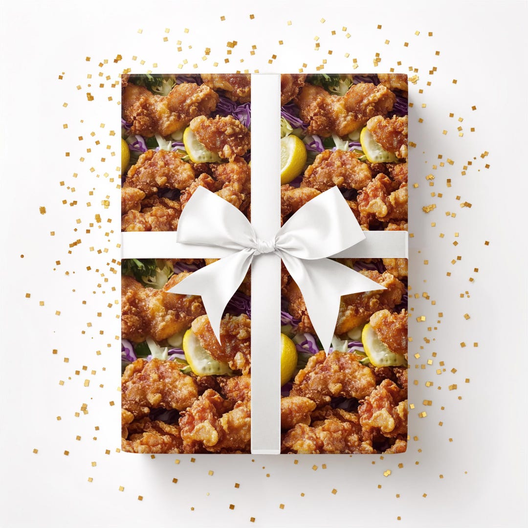 Karaage Wrapping Paper: Chicken Gift Wrap, Foodie - Etsy