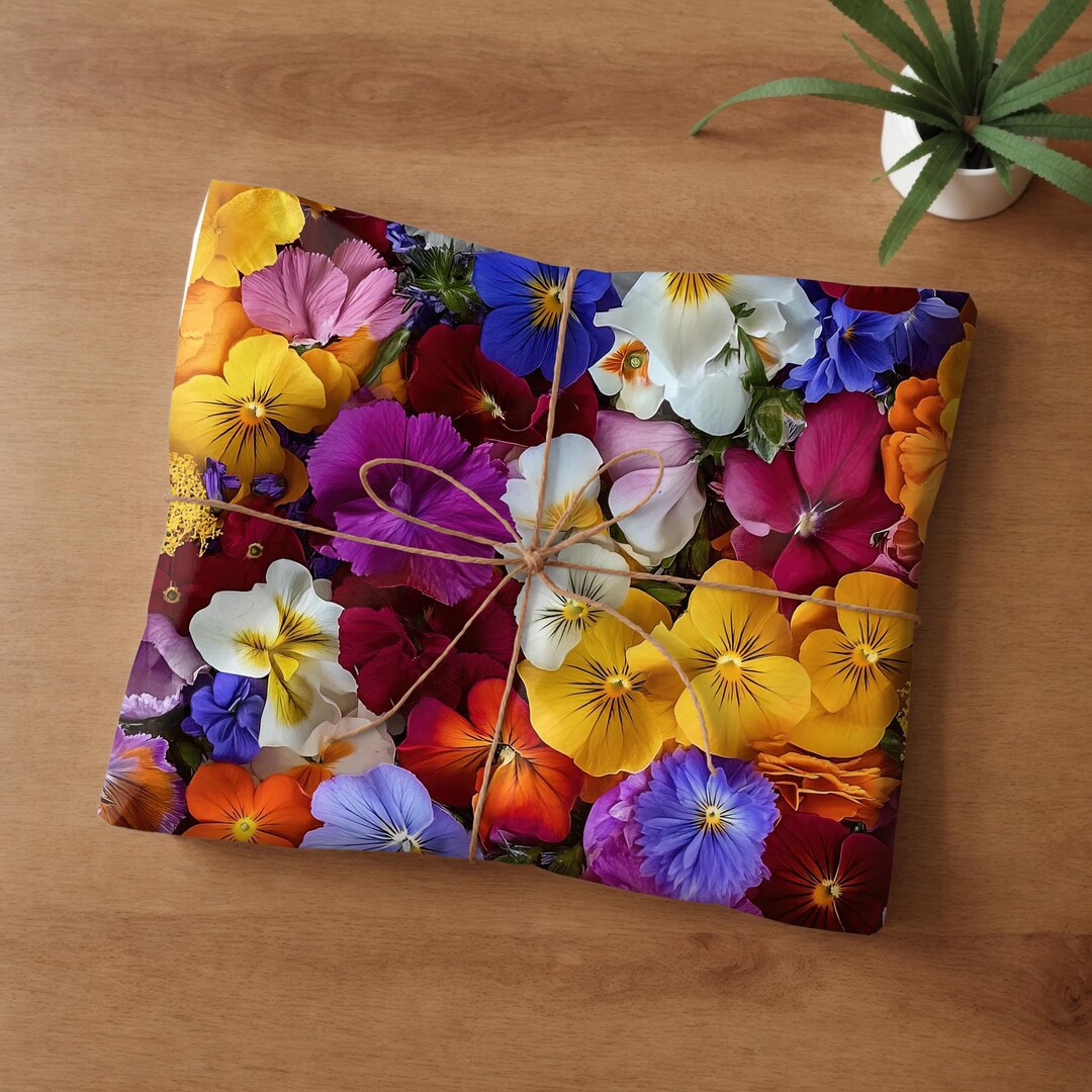 Edible Flower Wrapping Paper: Floral Foodie Gift Wrap - Etsy
