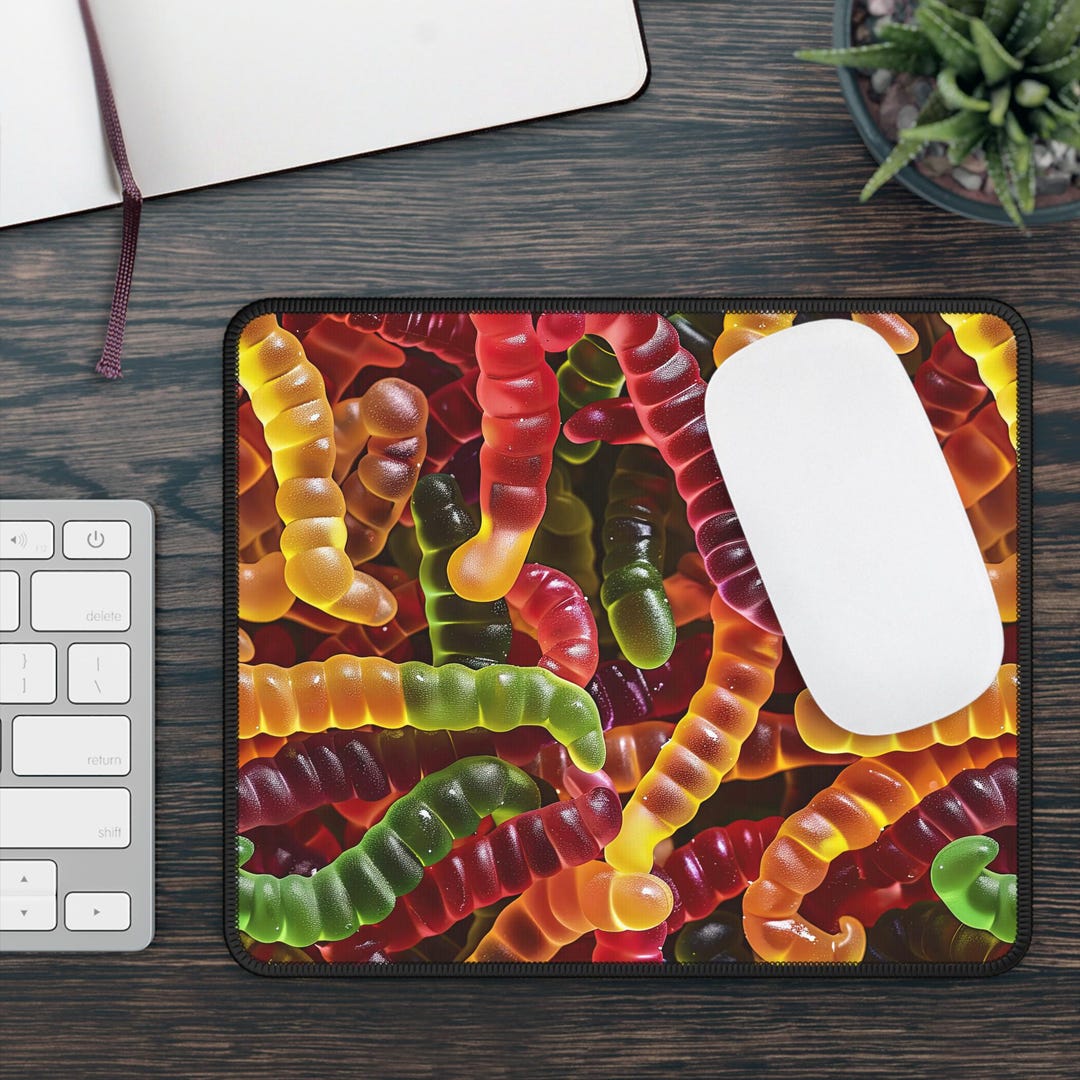 Gummy Worms Gaming Mouse Pad | 9" X 7" | Gummy Worms | Gift | Desk ...