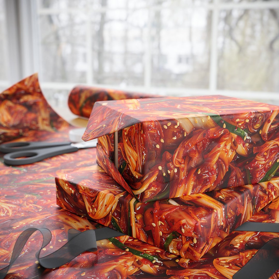 Kimchi Kimchi Gift Wrap Kimchi Wrapping Paper Korean Food Kimchi Unique ...