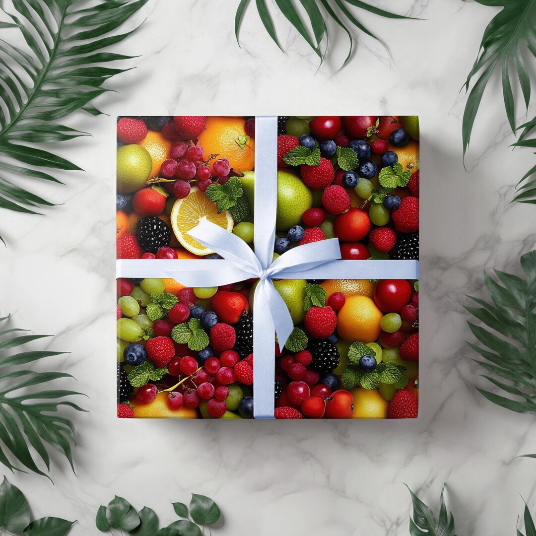 Fruit Salad Gift Wrap: Foodie Wrapping Paper - Etsy