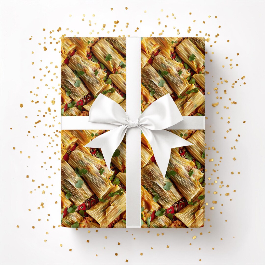 Tamales Wrapping Paper: Mexican Food Gift Wrap - Etsy