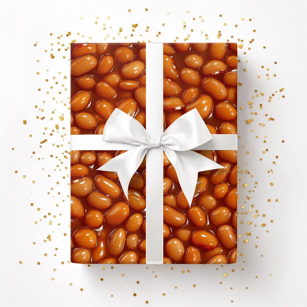 Baked Beans Bbq Baked Beans Wrapping Paper Baked Bean Gift Wrap Bbq ...