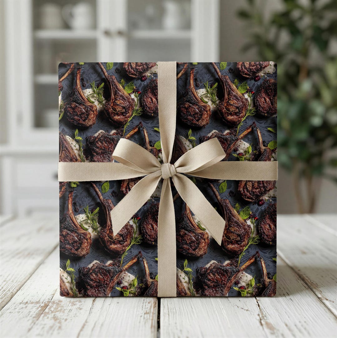 Lamb Chop Wrapping Paper: Foodie Gift Wrap - Etsy