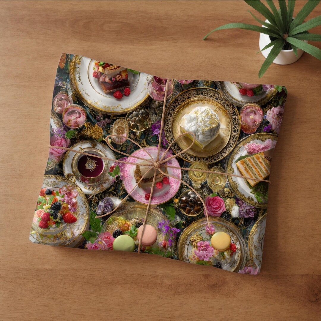 Afternoon Tea Wrapping Paper: Tea Party Gift Wrap - Etsy