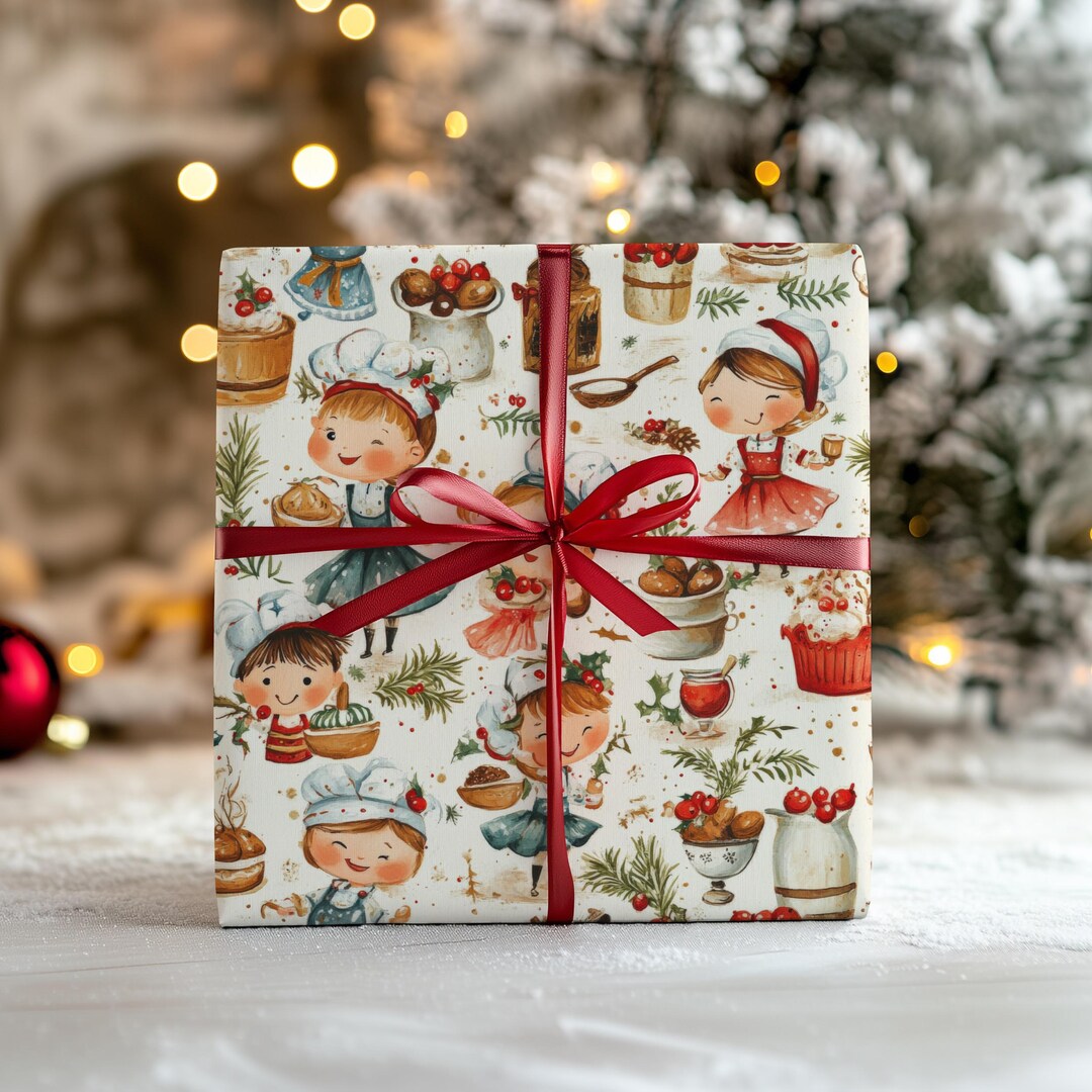 Chef Gift Wrap: Christmas Wrapping Paper, Kids - Etsy