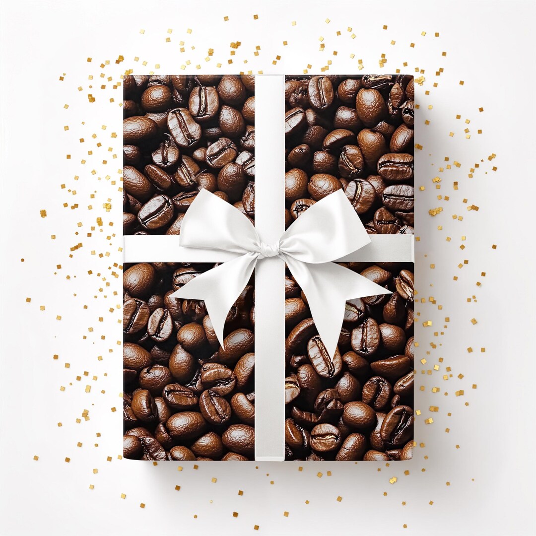 Coffee Bean Gift Wrap: Foodie Wrapping Paper - Etsy