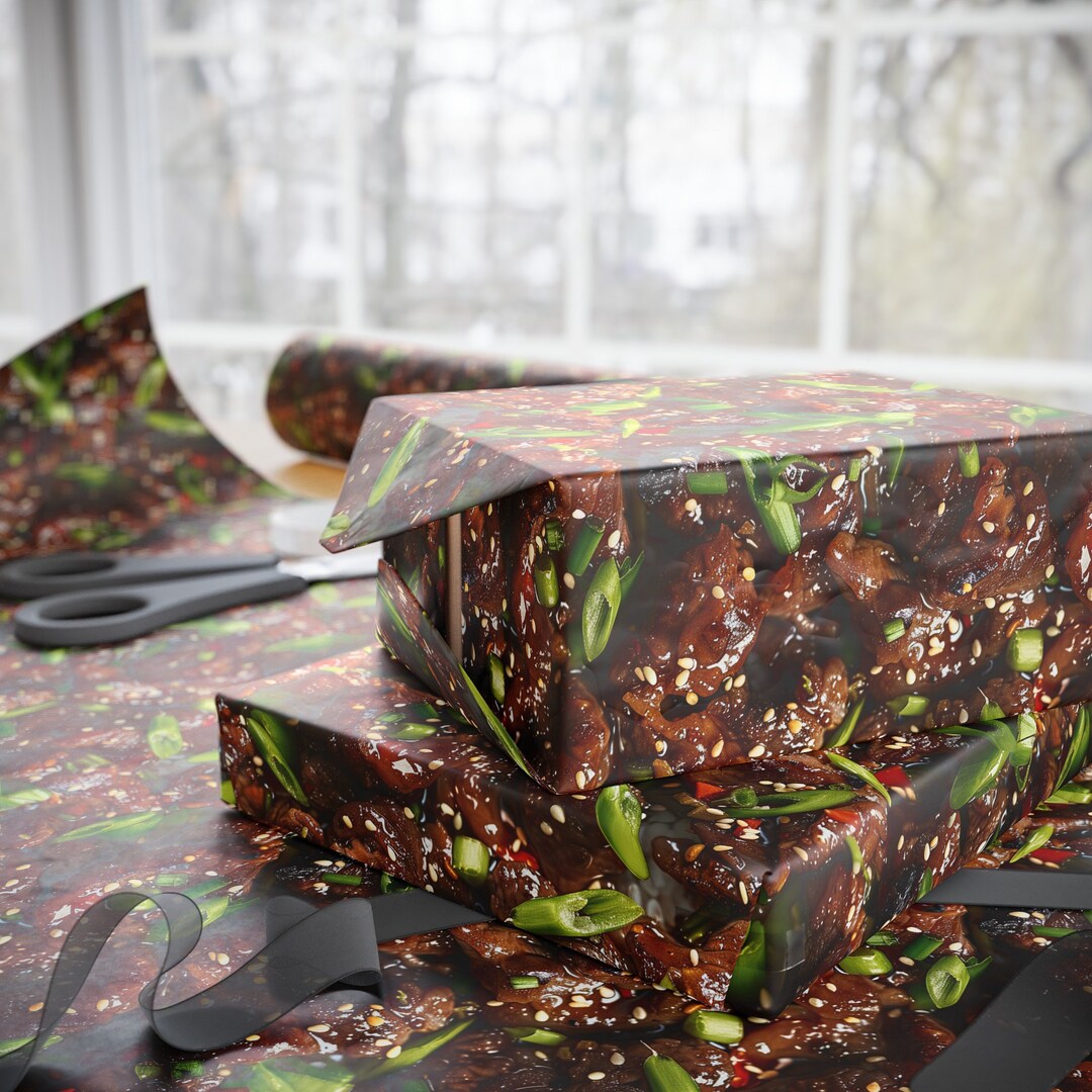 Mongolian Beef Mongolian Beef Gift Wrap Mongolian Beef Wrapping Paper ...