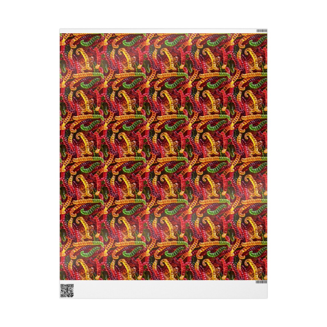 Gummy Worms Gummy Worm Gift Wrap Gummy Worm Wrapping Paper Unique Gift ...