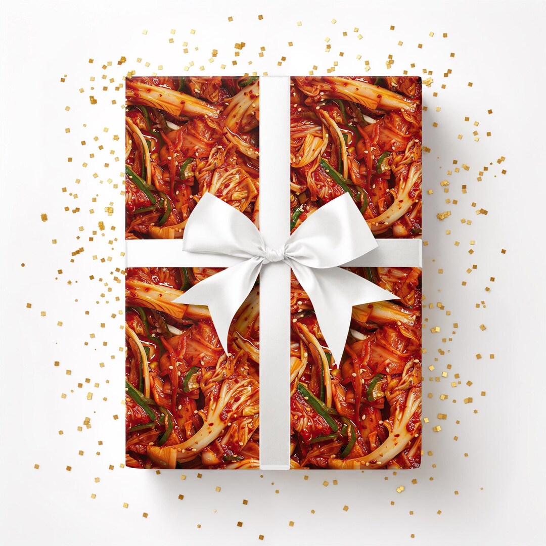 Kimchi Kimchi Gift Wrap Kimchi Wrapping Paper Korean Food Kimchi Unique ...