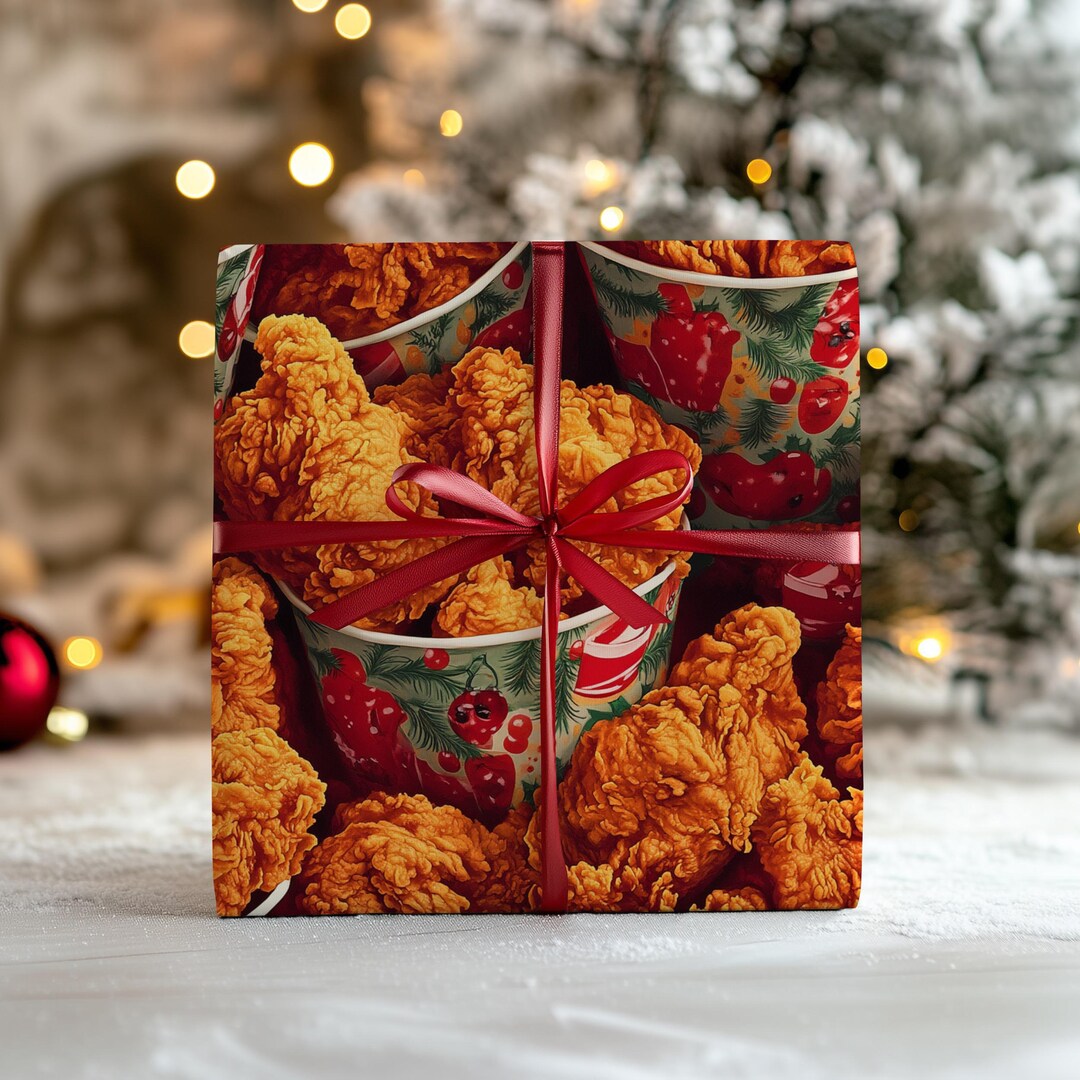 Christmas Fried Chicken ! Fried Chicken Gift Wrap | Fried Chicken ...
