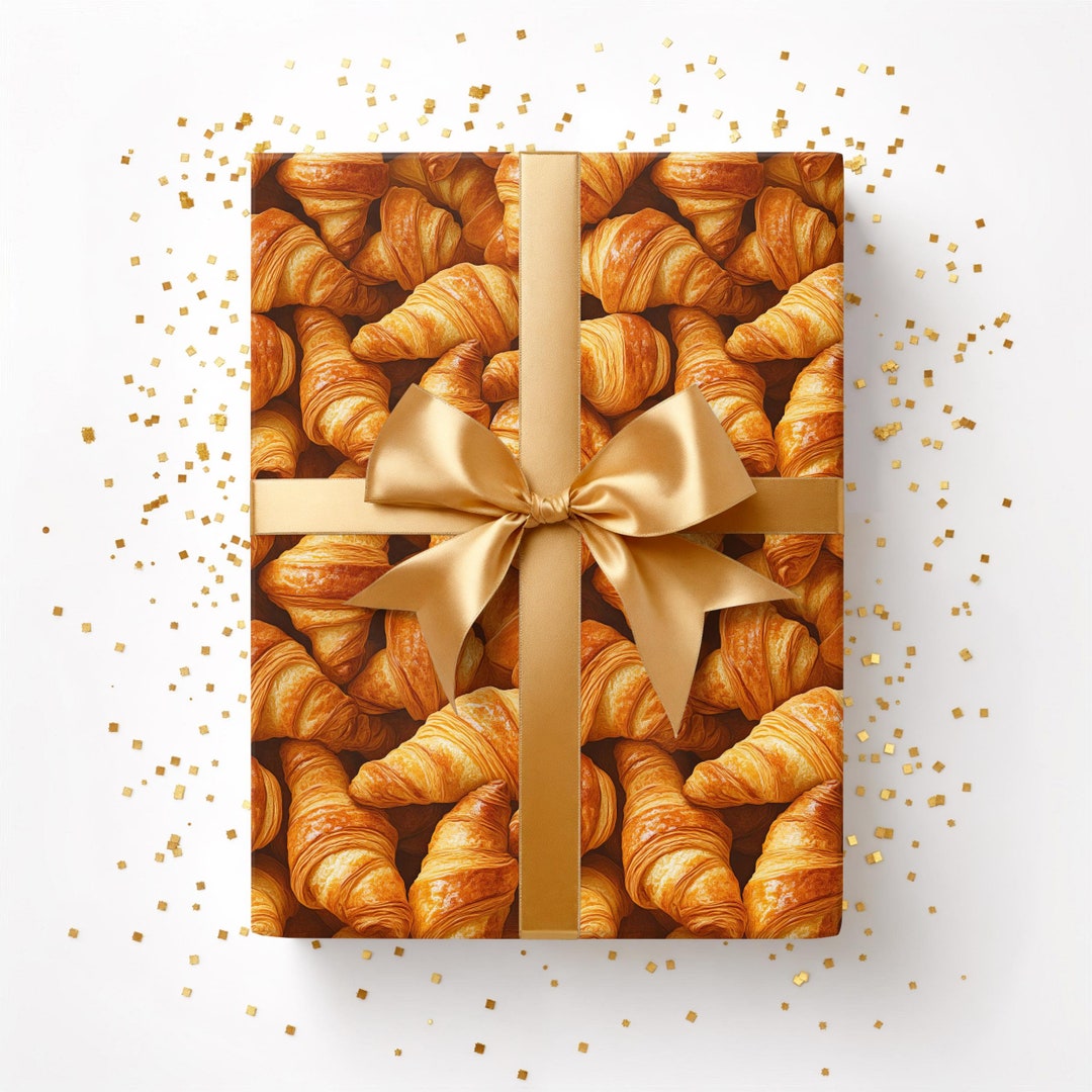 Croissants ! Croissant Gift Wrap | Croissant Wrapping Paper | Pastries ...