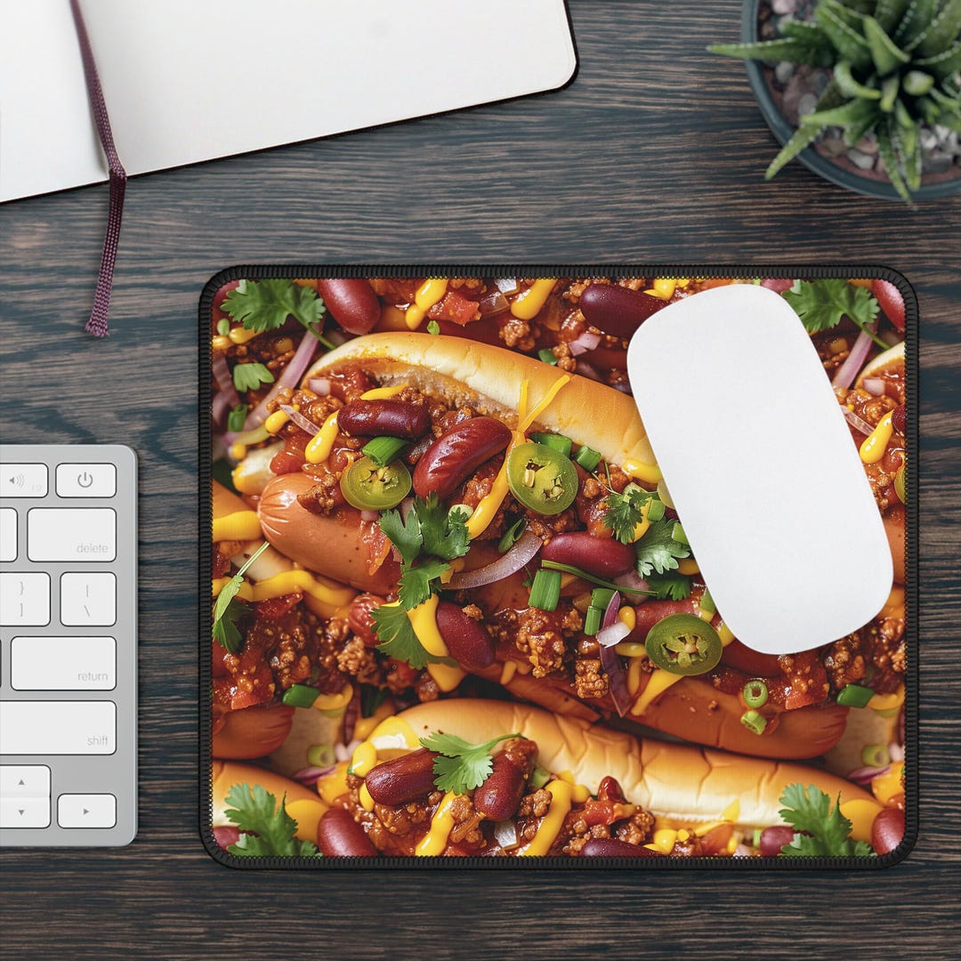 Chili Cheese Hotdogs Gaming Mouse Pad | 9" X 7" | Hot Dog | Gift | Desk ...