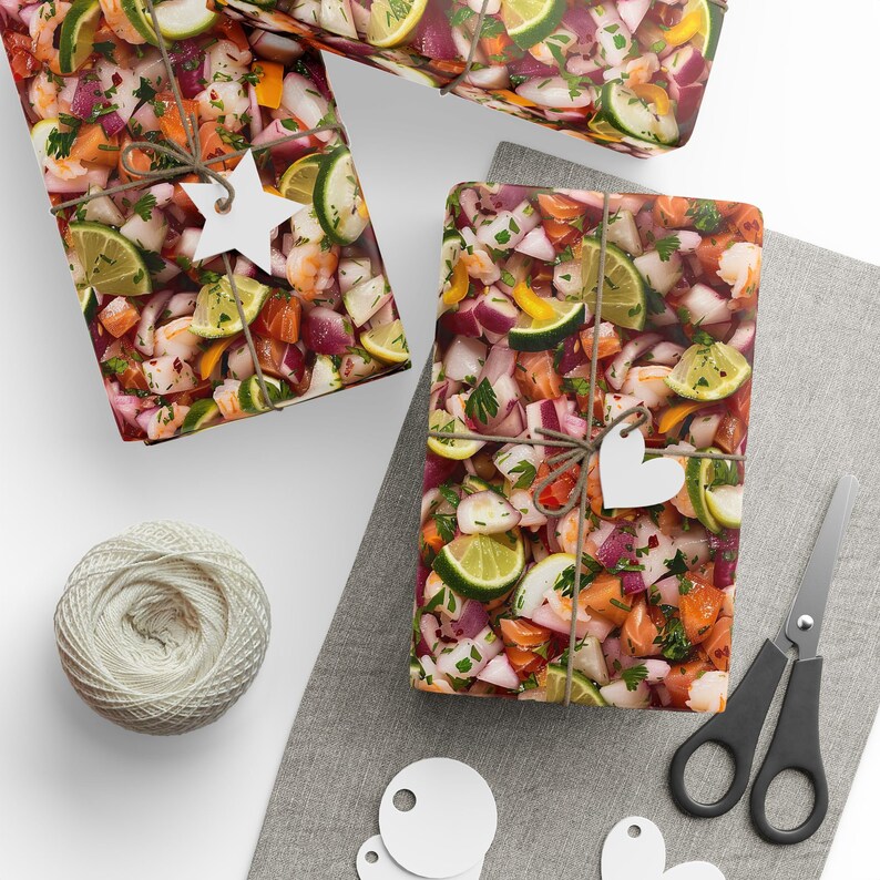 Ceviche Ceviche Gift Wrap Ceviche Wrapping Paper Seafood Seafood Gift ...