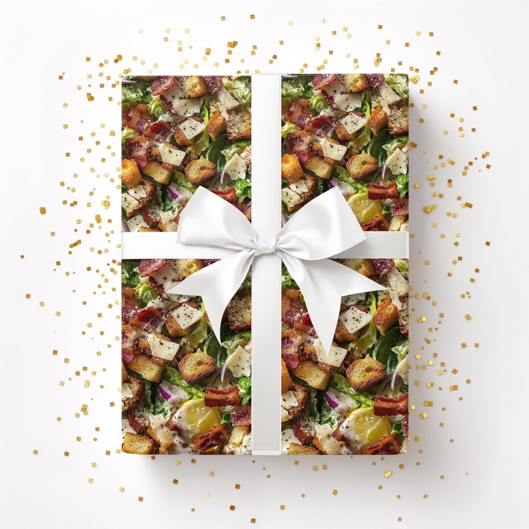Caesar Salad Gift Wrap - Foodie Themed Wrapping Paper - Etsy