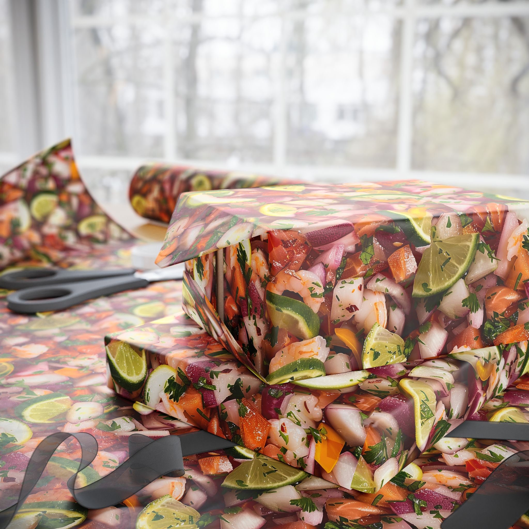 Ceviche Ceviche Gift Wrap Ceviche Wrapping Paper Seafood Seafood Gift ...