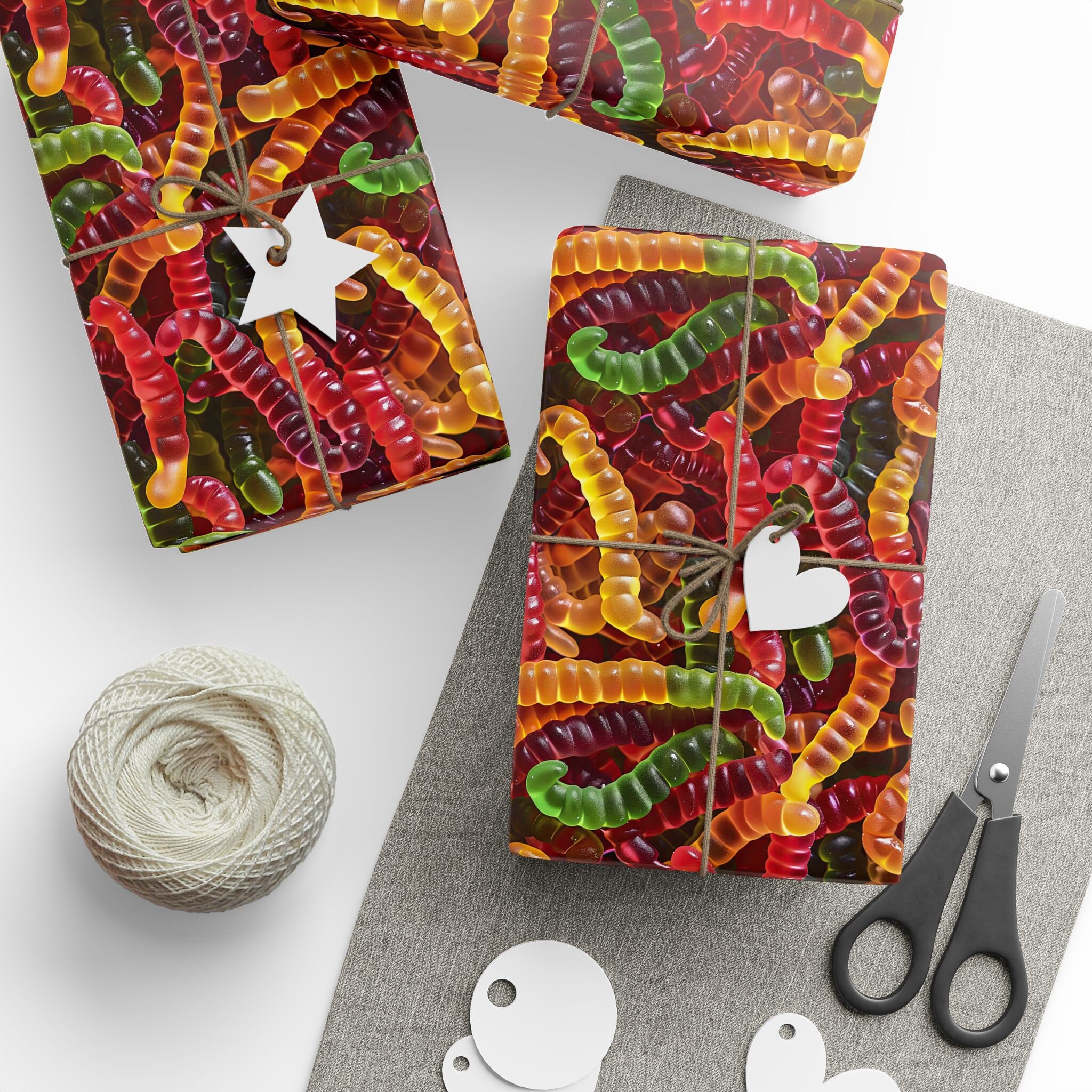 Gummy Worms Gummy Worm Gift Wrap Gummy Worm Wrapping Paper Unique Gift ...