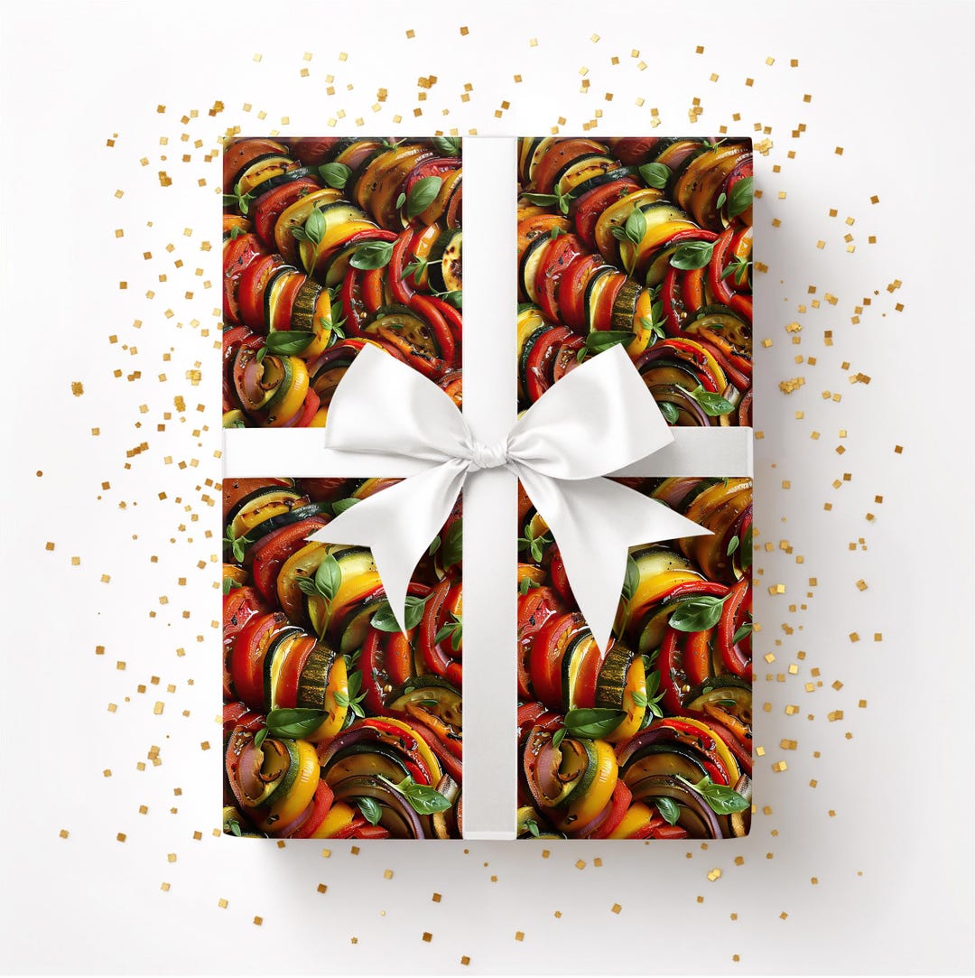 Ratatouille Wrapping Paper: Vegetable Gift Wrap, Foodie - Etsy