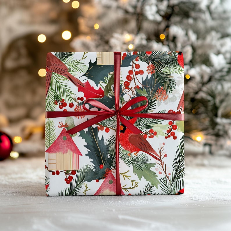 Christmas Cardinals ! Christmas Cardinals Gift Wrap | Cardinals ...