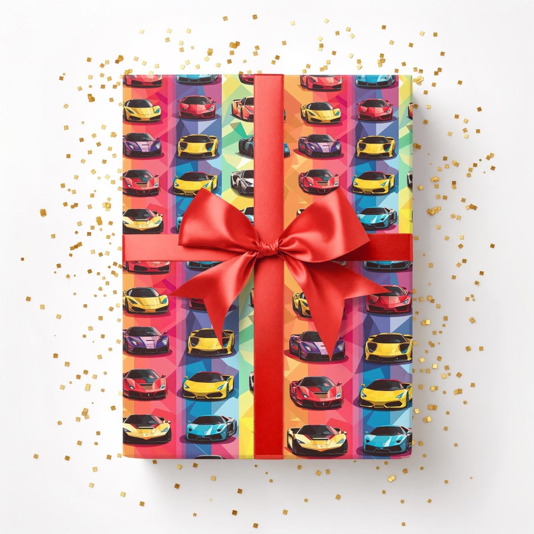 Sports Cars Sports Cars Gift Wrap Sports Cars Wrapping Paper Car Gift ...