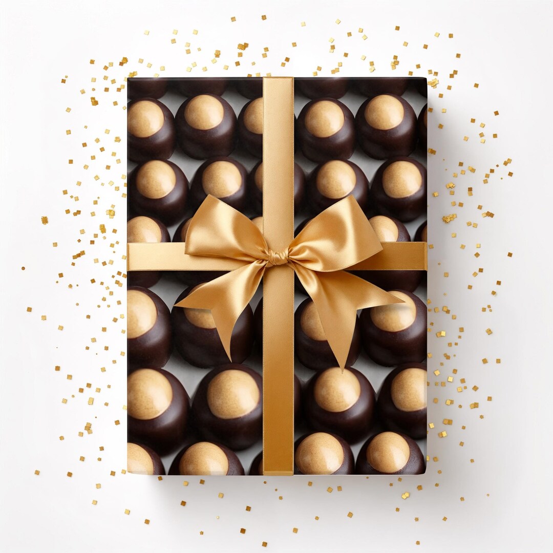 Buckeye Candies Buckeye Gift Wrap Buckeye Wrapping Paper Ohio Buckeyes ...