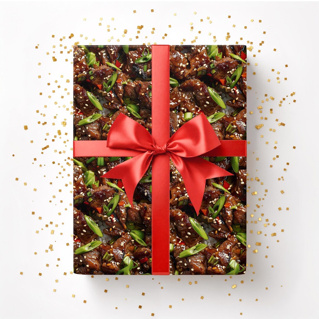 Mongolian Beef Mongolian Beef Gift Wrap Mongolian Beef Wrapping Paper ...