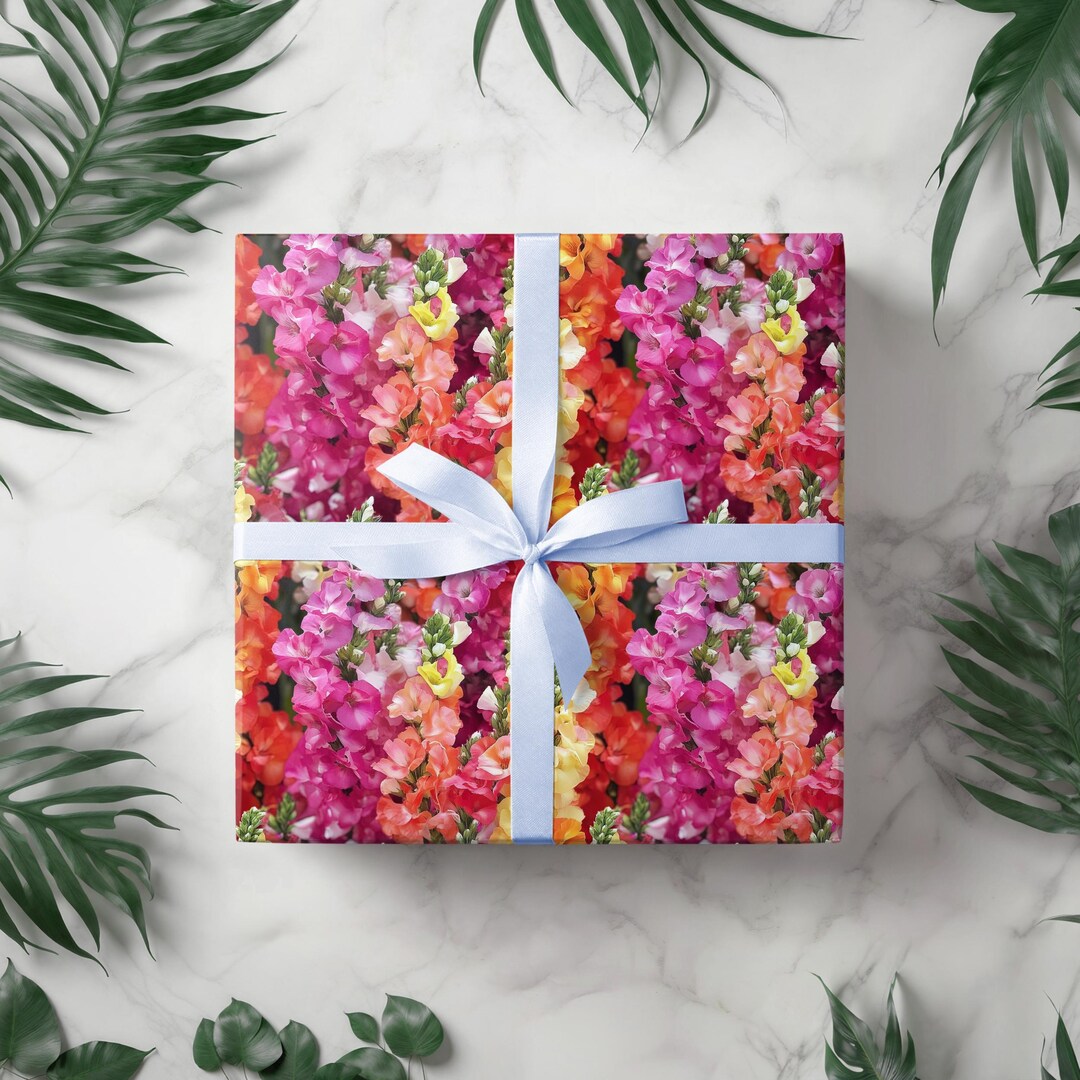 Snapdragon Wrapping Paper: Floral Gift Wrap, Flowers - Etsy