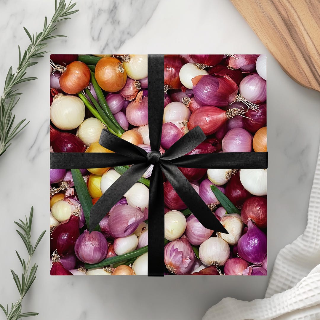Onion Gift Wrap - Onion Wrapping Paper, Vegetable Gift Wrap, Vegetable ...