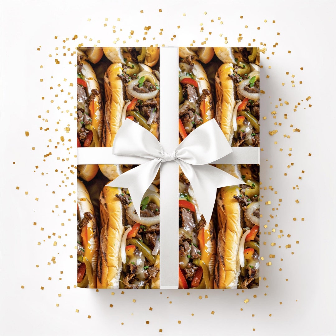 Cheesesteak Sandwich Gift Wrap - Sandwich Gift Wrap, Cheesesteak ...