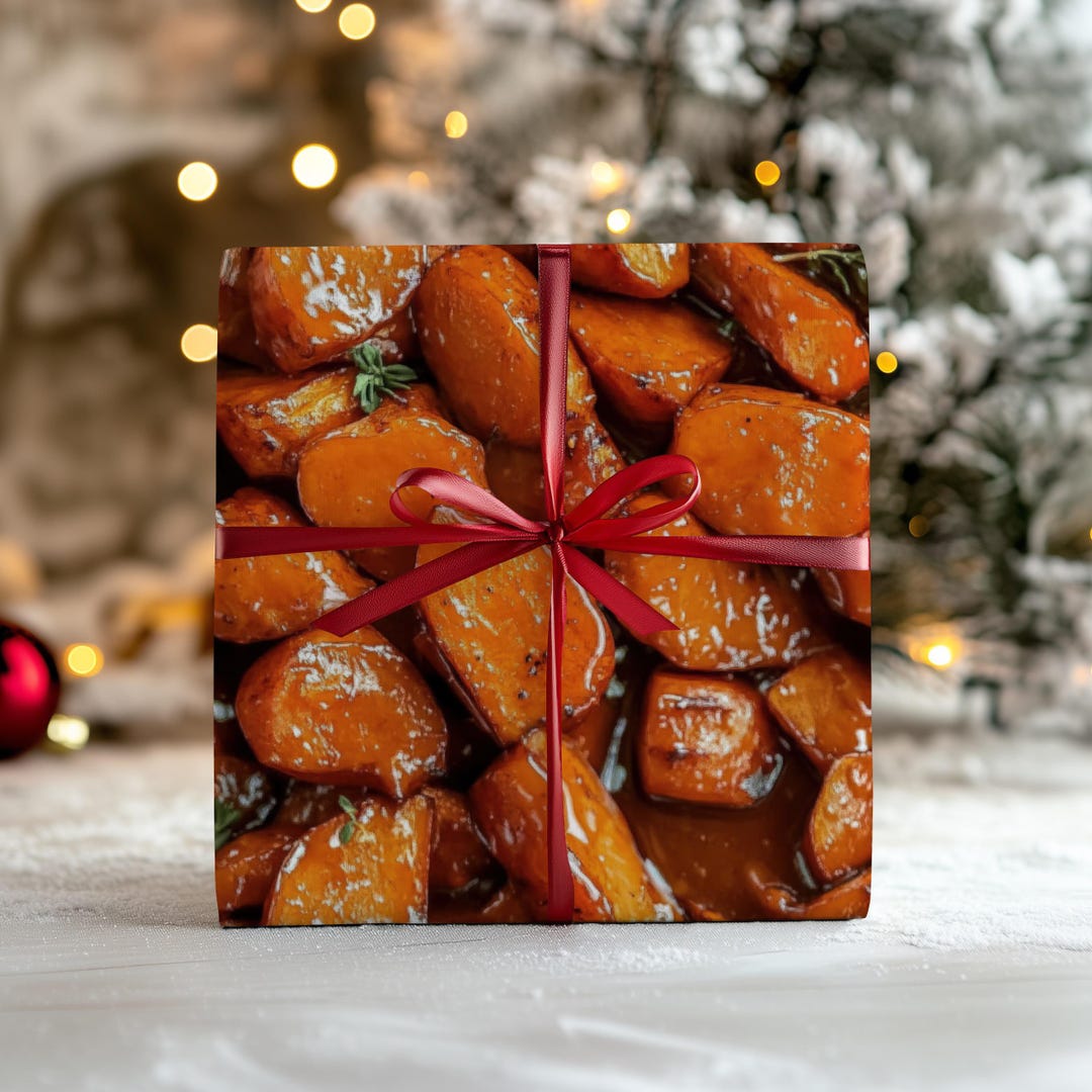 Candied Yams Wrapping Paper: Foodie Gift Wrap, Holiday Side Dish - Etsy