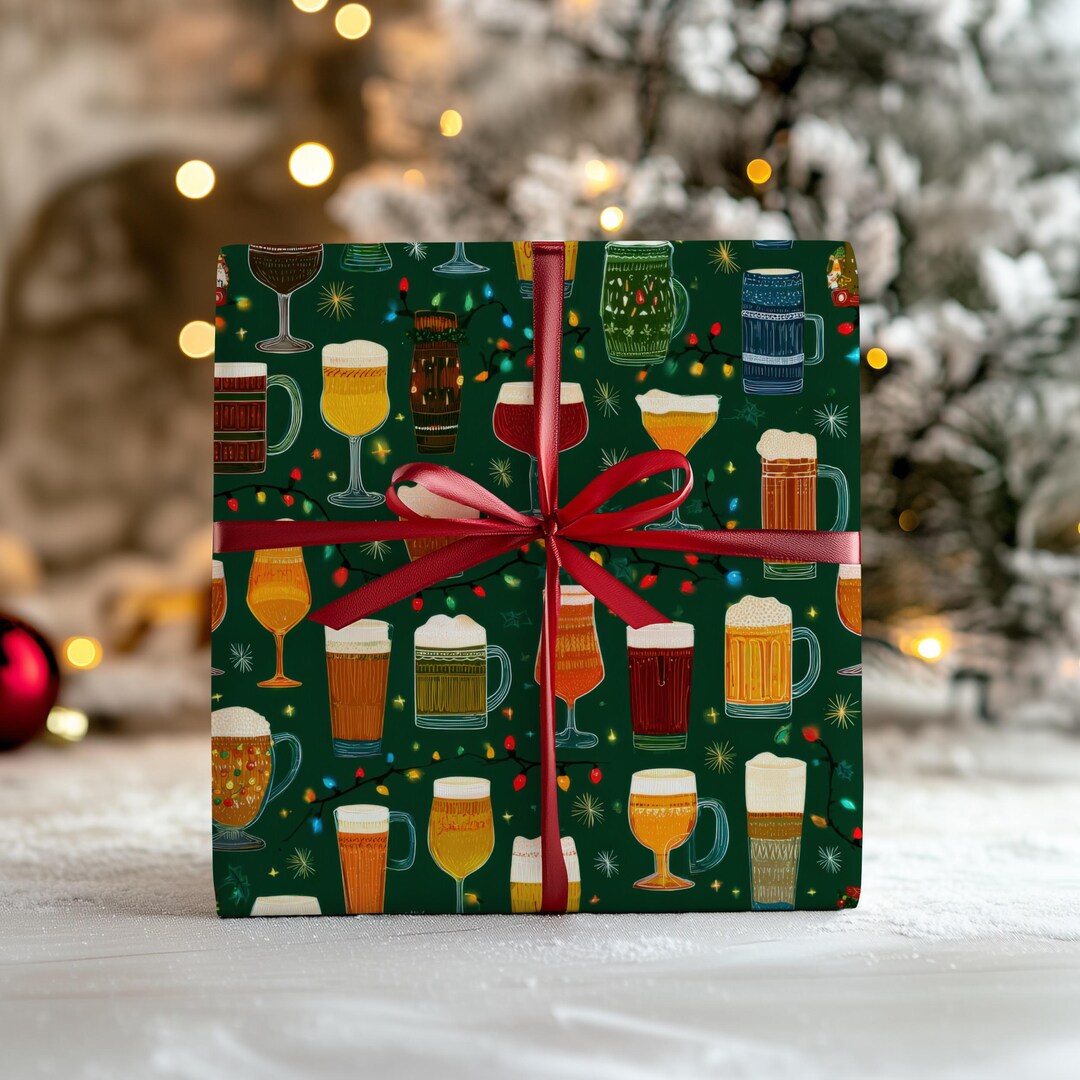 Beer Gift Wrapping Paper: Holiday Craft Paper - Made in USA - Etsy