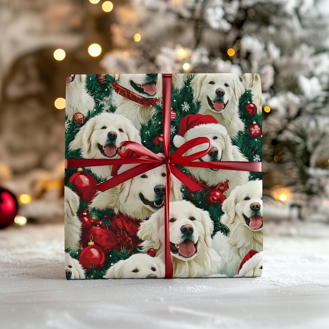 Great Pyrenees Christmas Wrapping Paper: Festive Dog Gift Wrap - Etsy