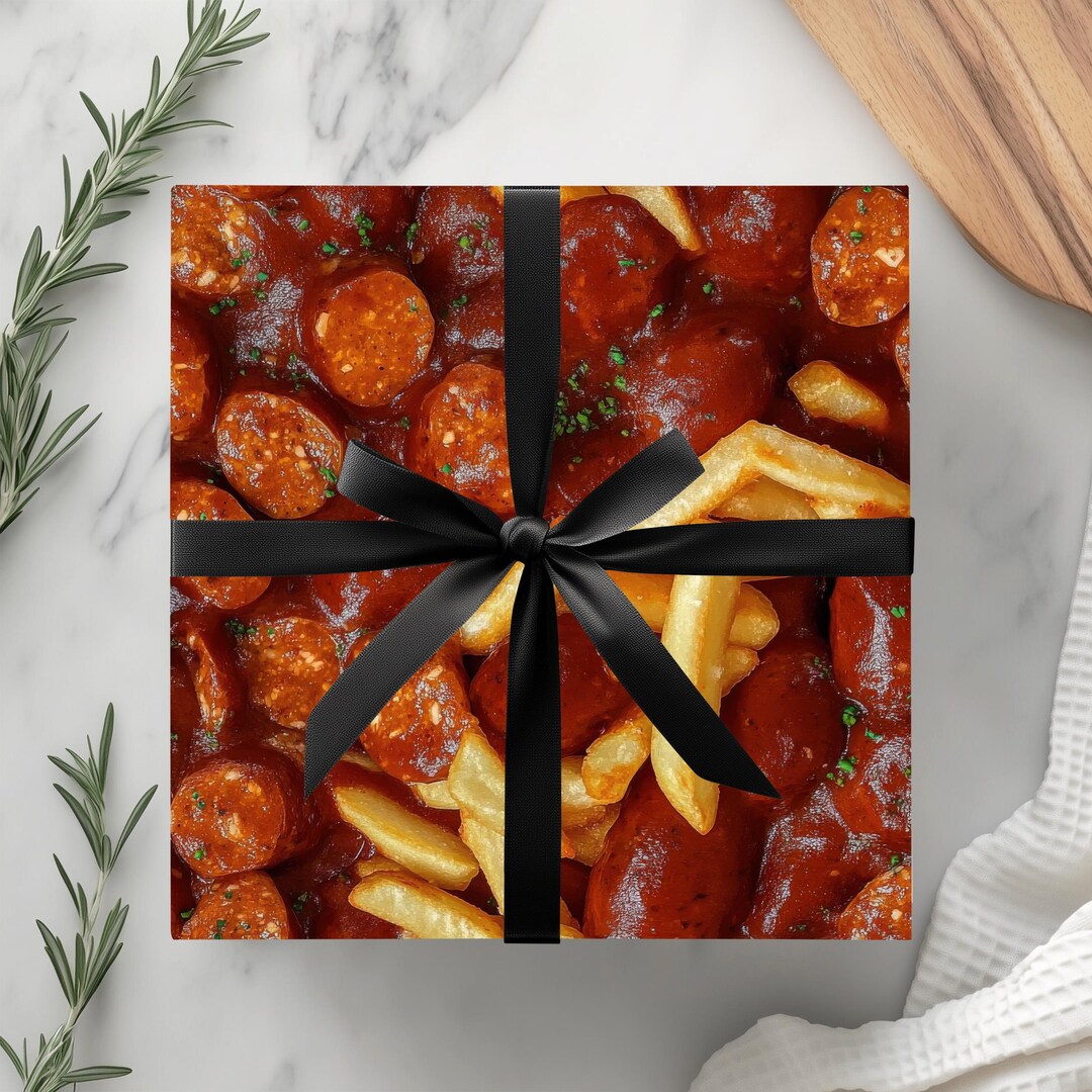 Currywurst Wrapping Paper: Sausage Gift Wrap - Etsy