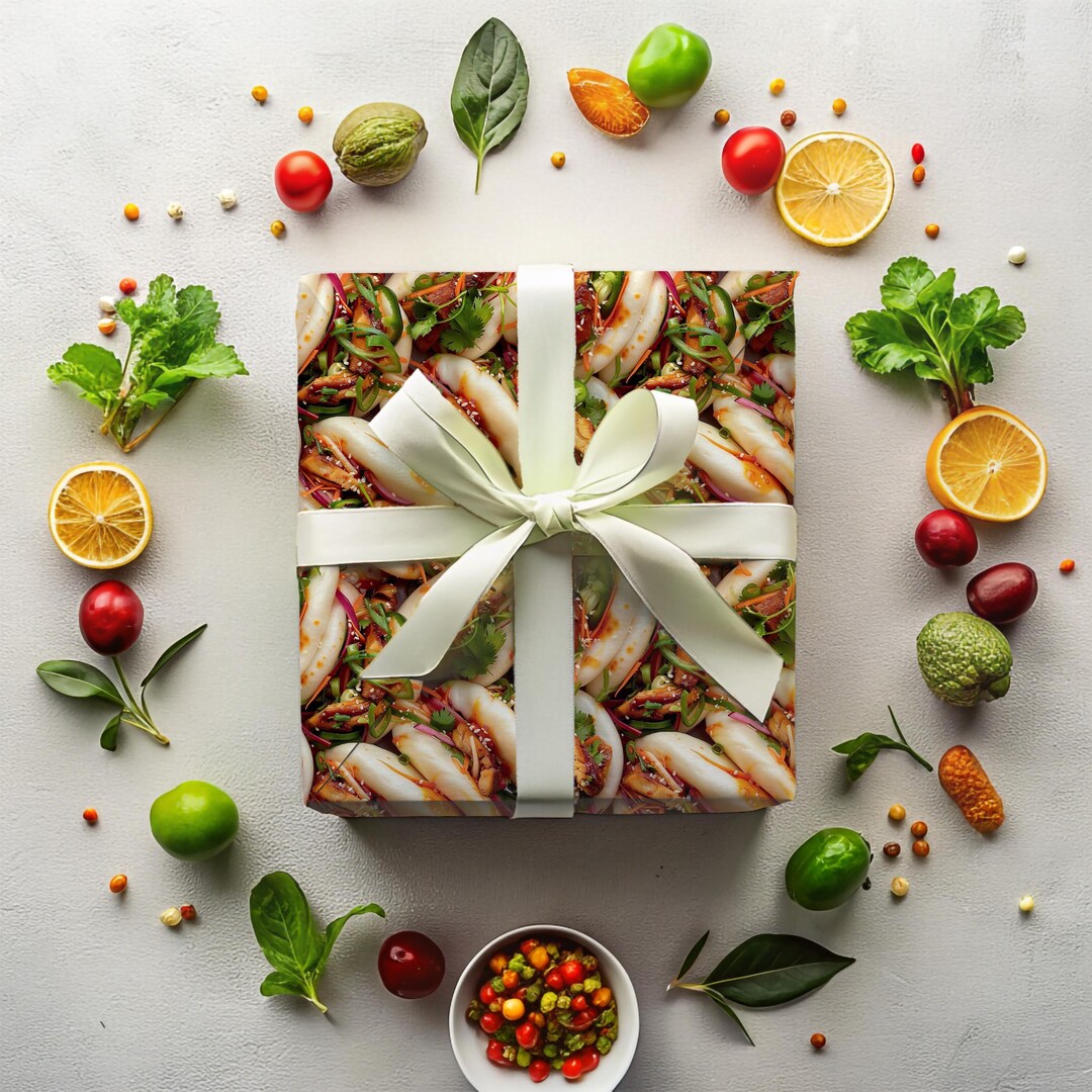Bao Bun Wrapping Paper: Chinese Food Gift Wrap - Etsy