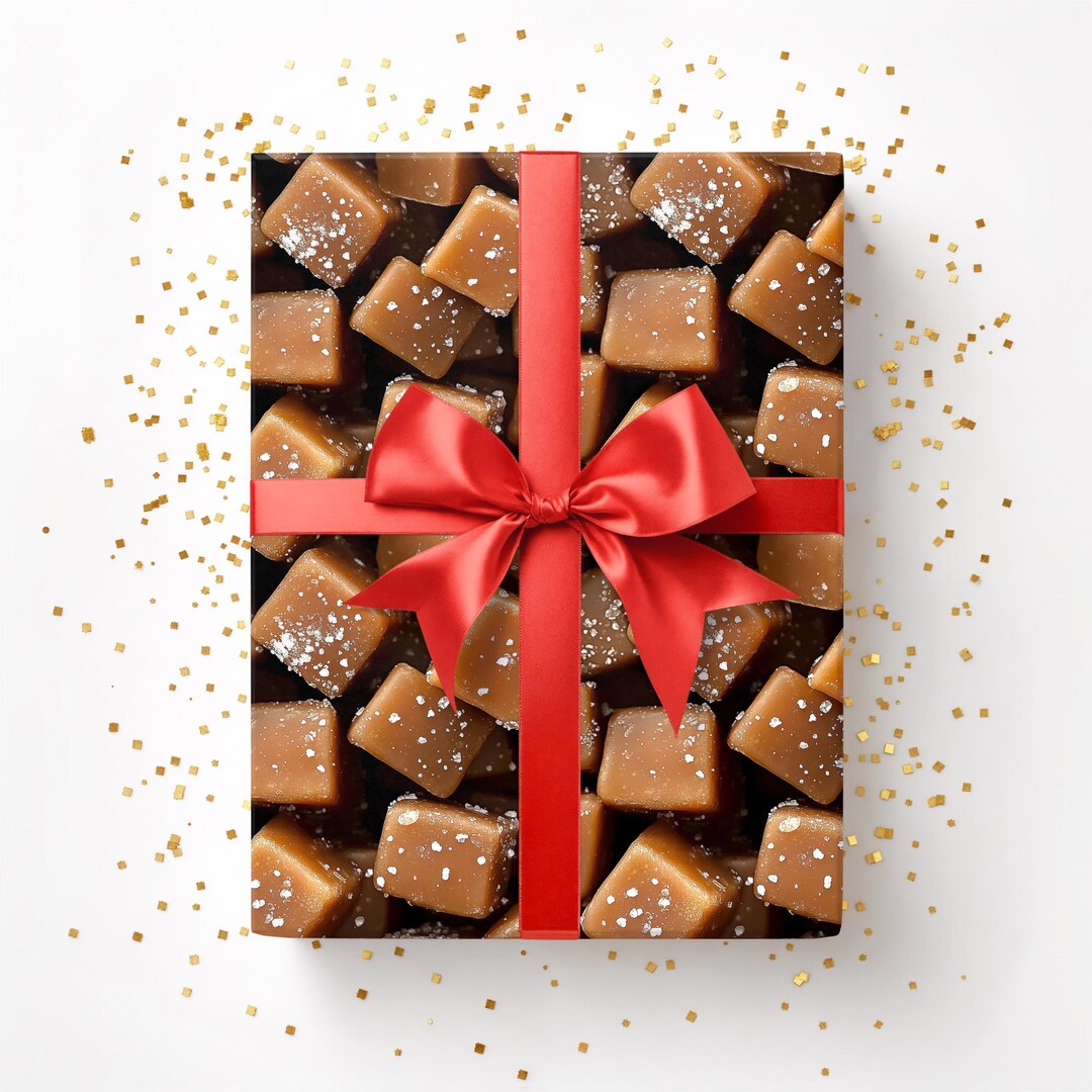 Sea Salt Caramels Gift Wrap: Foodie Candy Wrapping Paper - Etsy