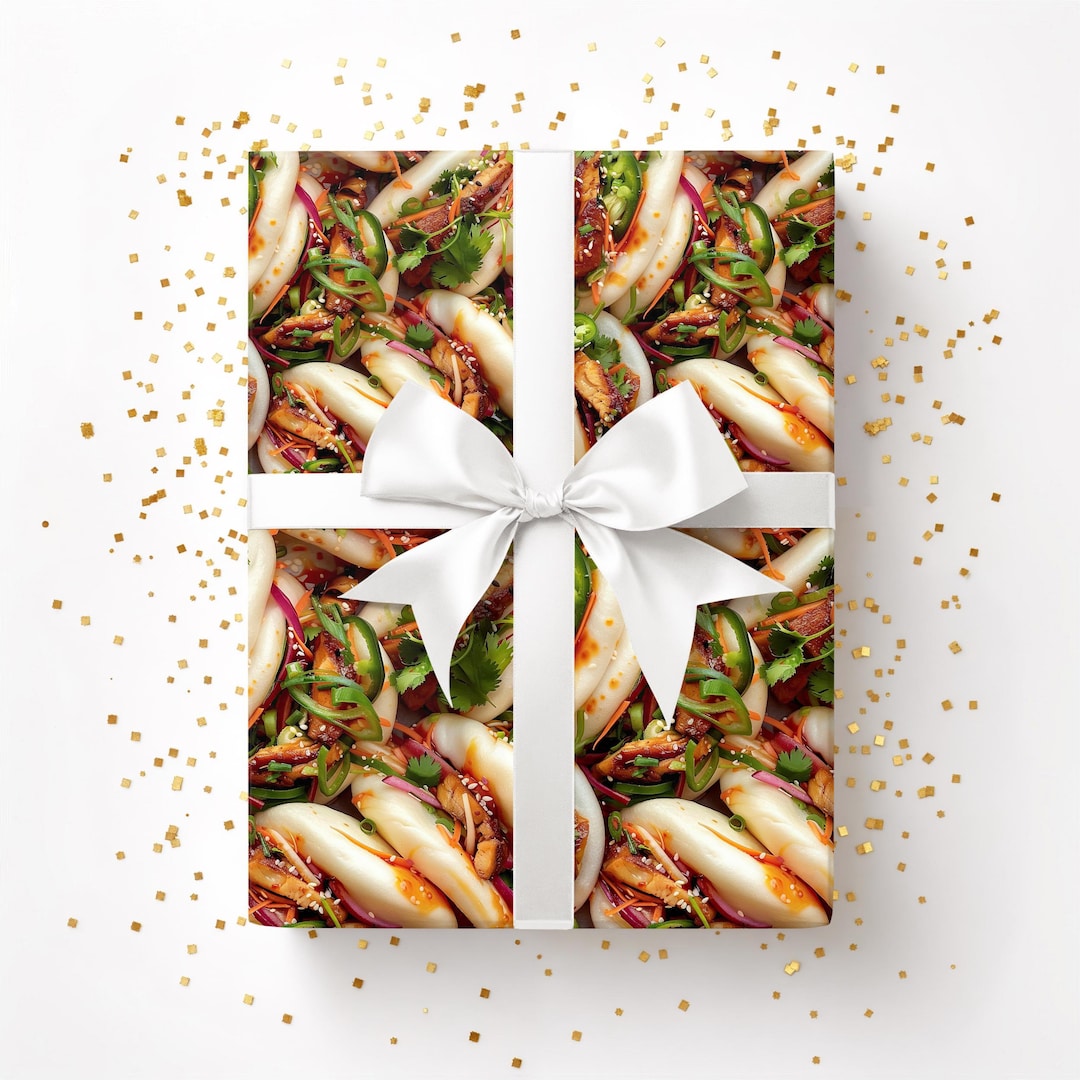 Bao Buns Gift Wrap: Asian Foodie Wrapping Paper - Made in USA - Etsy