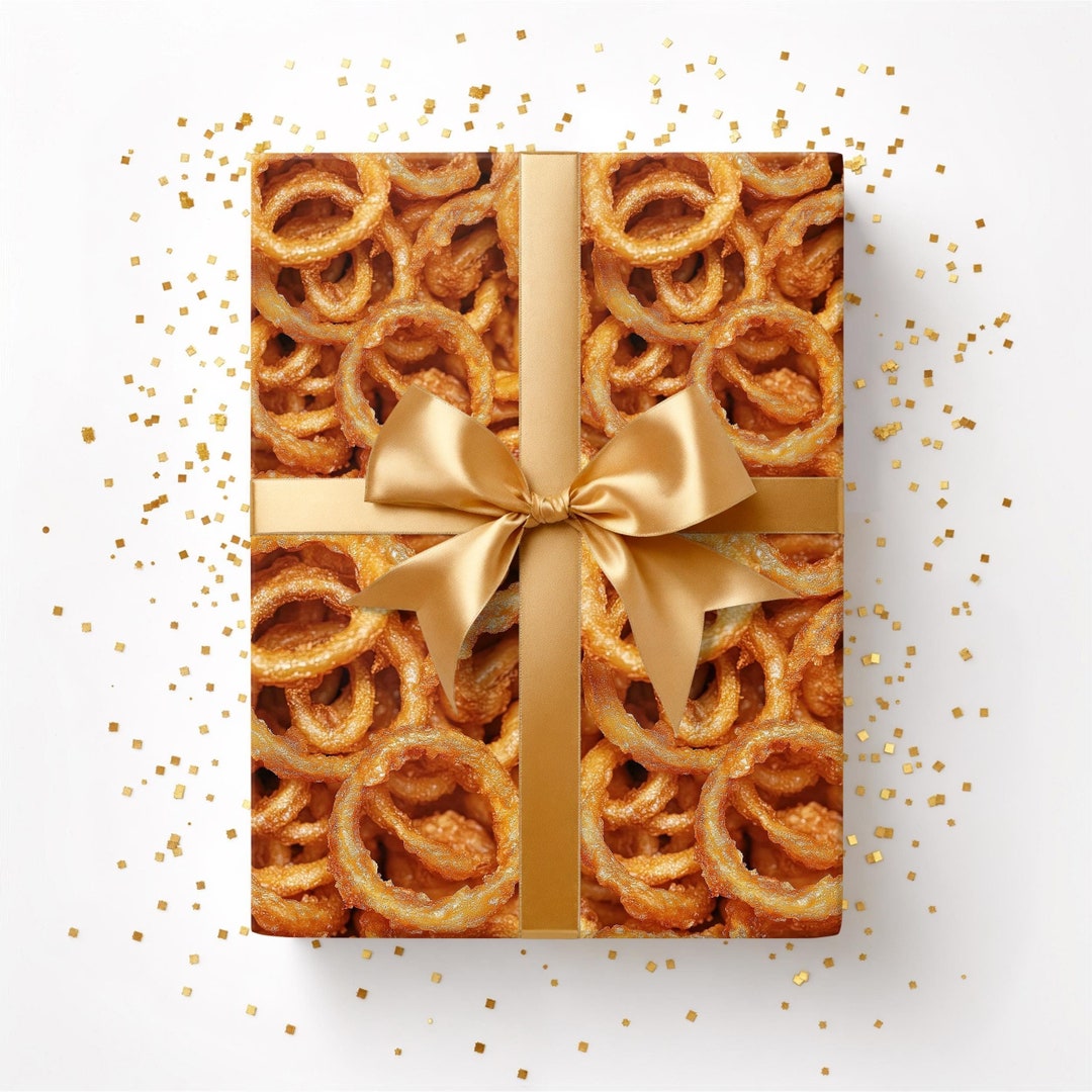 Onion Ring Gift Wrap - Onion Ring Wrapping Paper, Junk Food, Foodie ...