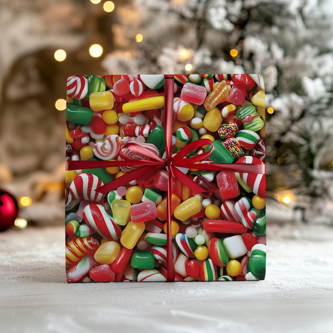 Christmas Candy Christmas Hard Candy Gift Wrap Candy Wrapping Paper ...