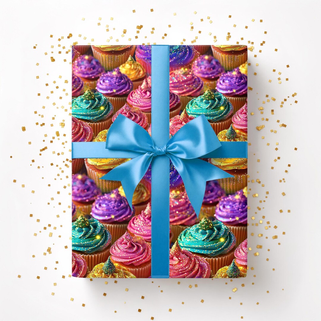 Cupcakes Cupcake Gift Wrap Cupcake Wrapping Paper Unique Gift Wrap ...