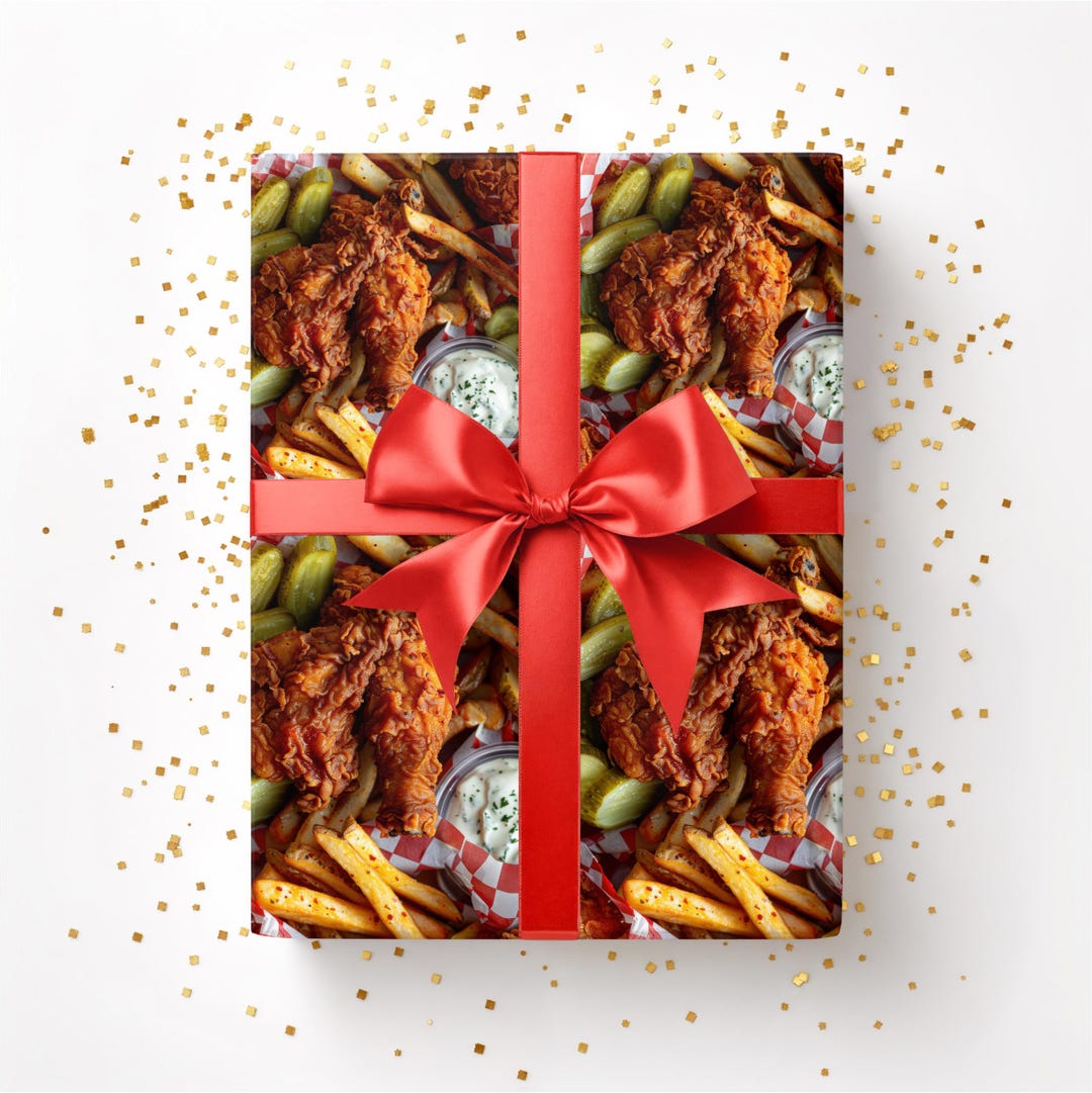 Nashville Hot Chicken Wrapping Paper: Fried Chicken Gift Wrap - Etsy