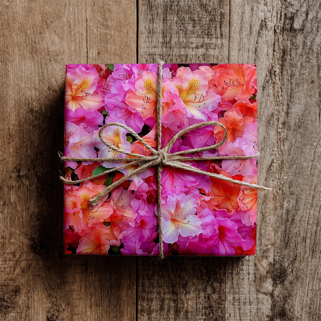 Azalea Wrapping Paper: Rhododendron Gift Wrap, Flowers - Etsy