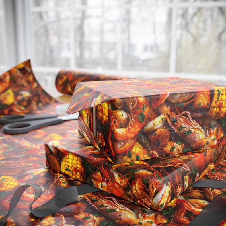 Seafood Boil Seafood Boil Gift Wrap Seafood Boil Wrapping Paper Seafood ...