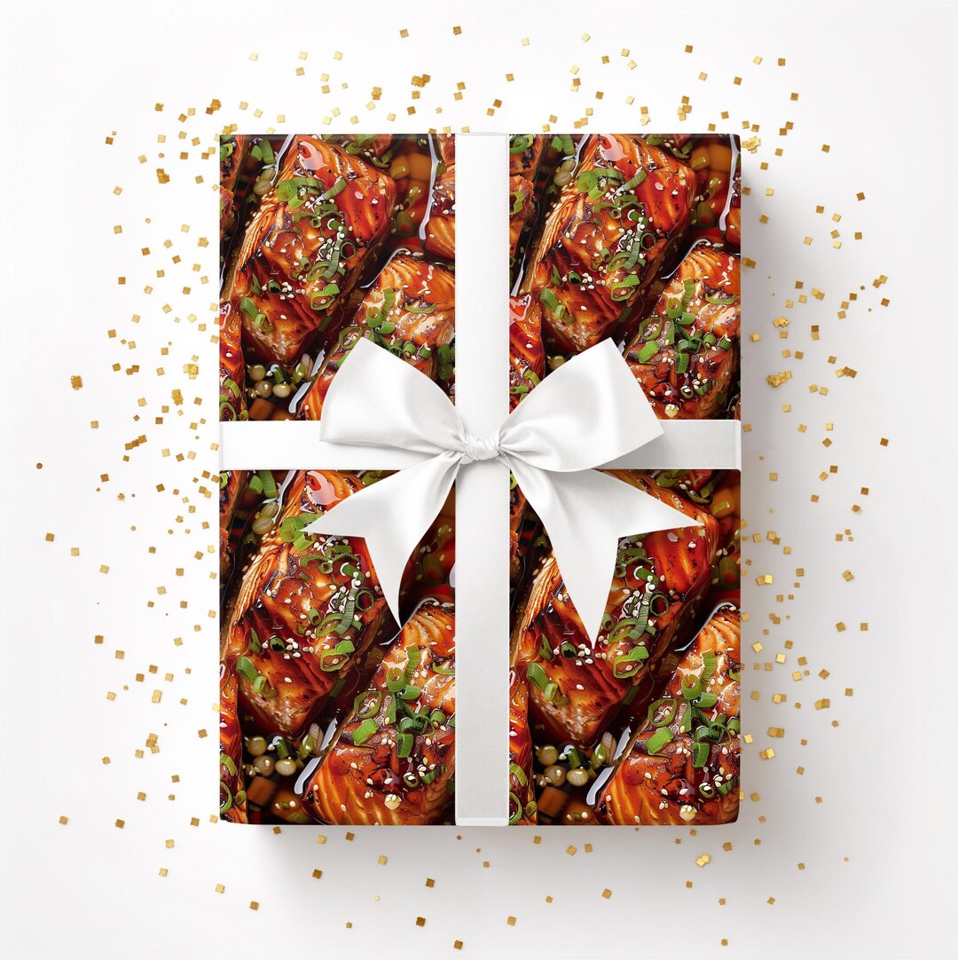Teriyaki Salmon ! Teriyaki Salmon Gift Wrap | Teriyaki Salmon Wrapping ...