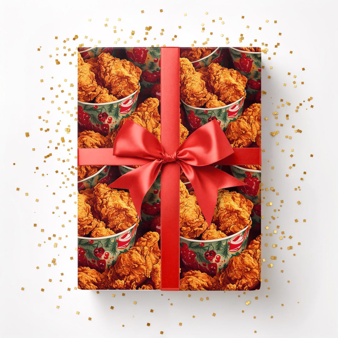 Christmas Fried Chicken Wrapping Paper: Christmas Gift Wrap - Etsy